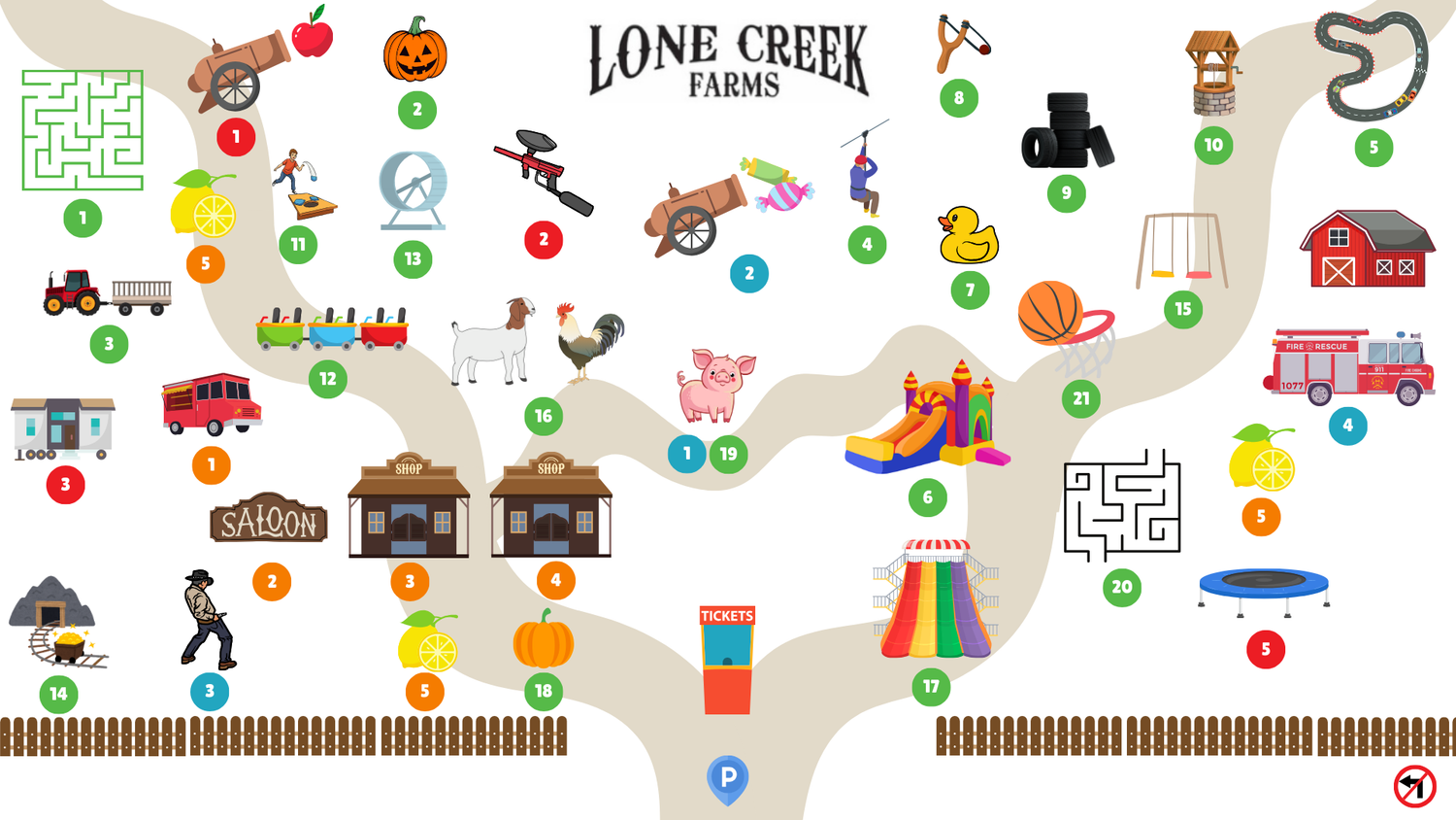 Map of Fall Festival – Lone Creek Farms