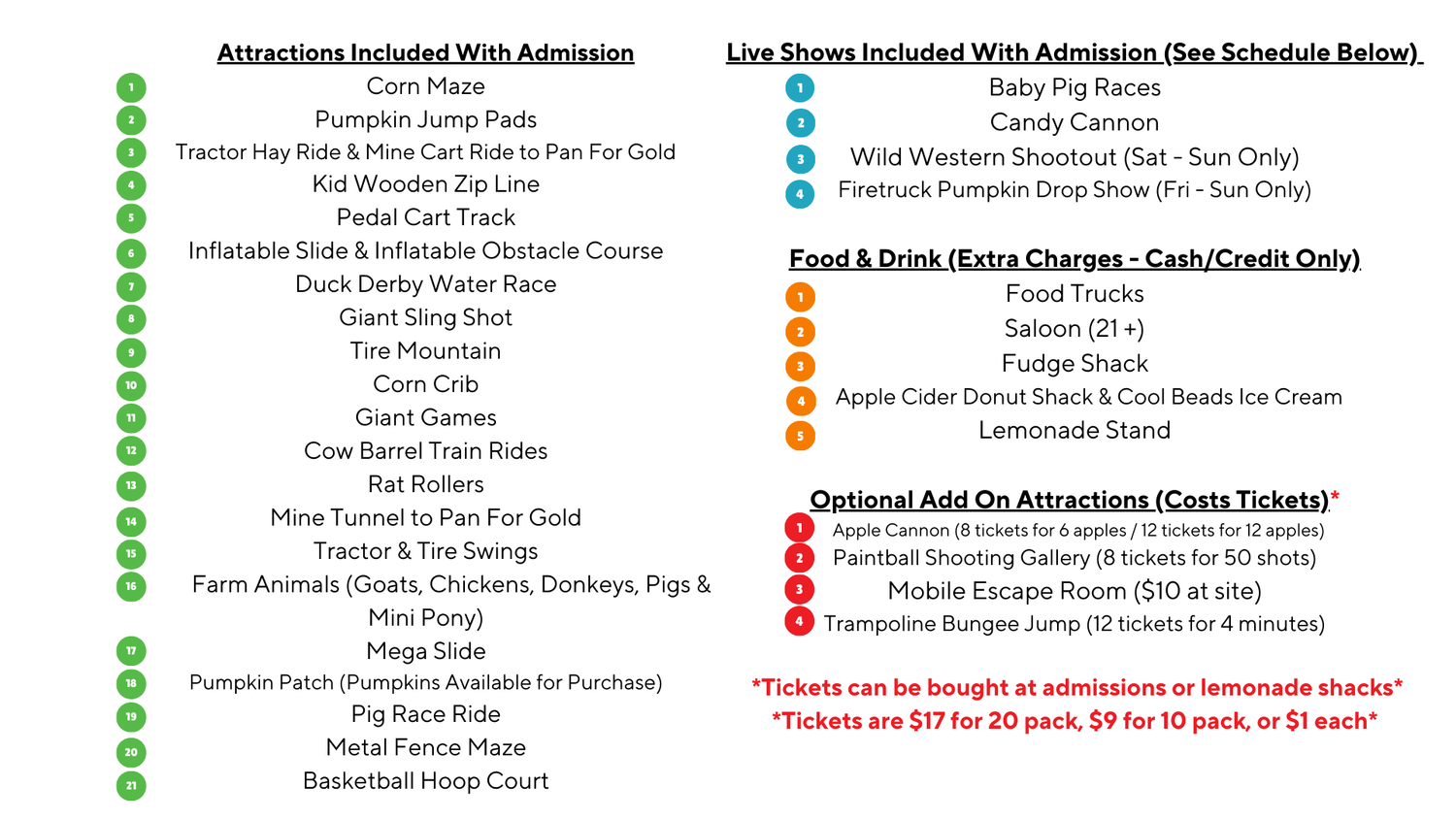 Map of Fall Festival – Lone Creek Farms